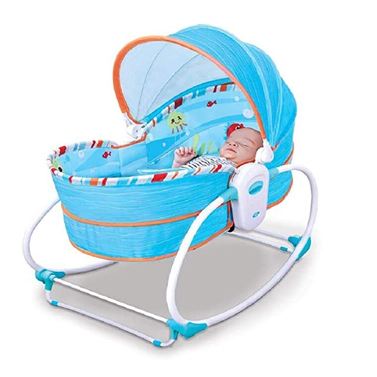 Balansoar pentru bebe, leagan 5in1, multifunctional, carusel muzical ...
