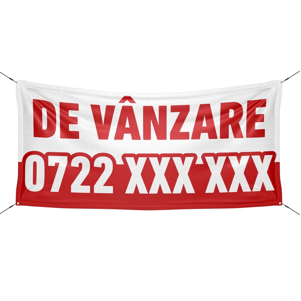 Banner publicitar, pvc, alb/rosu, 100x50 cm - eMAG.ro