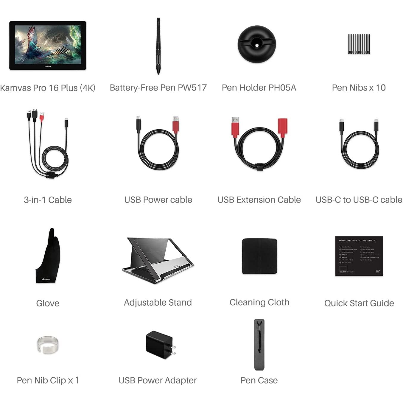 Графичен таблет HUION Kamvas Pro 16 Plus 4K UHD с изцяло ламиниран ...