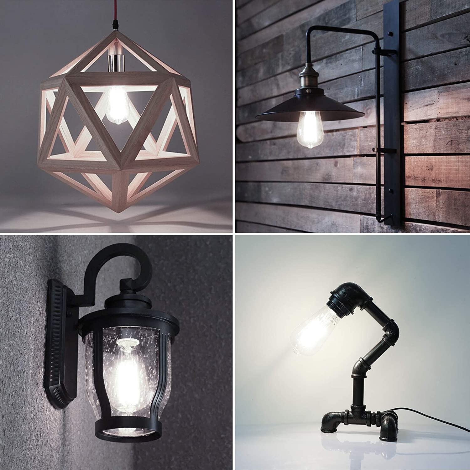 Set 6 becuri LED YWX Edison, 6W, Temperatura lumina 6500K, E27, Alb ...