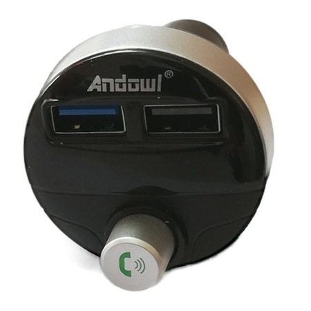 Modulator FM, Andowl, Cu Bluetooth / USB, Negru/Argintiu - eMAG.ro