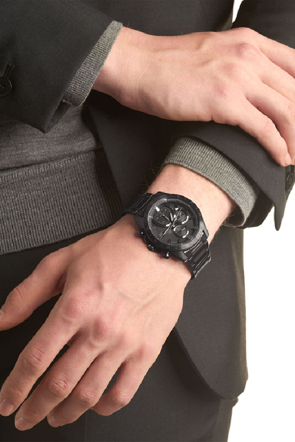 Casio, Ceas cronograf de otel inoxidabil, Negru - eMAG.ro