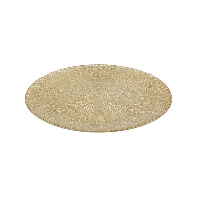 Чиния, Стъкло, Десертна, 21х1.5 см, Златист - eMAG.bg