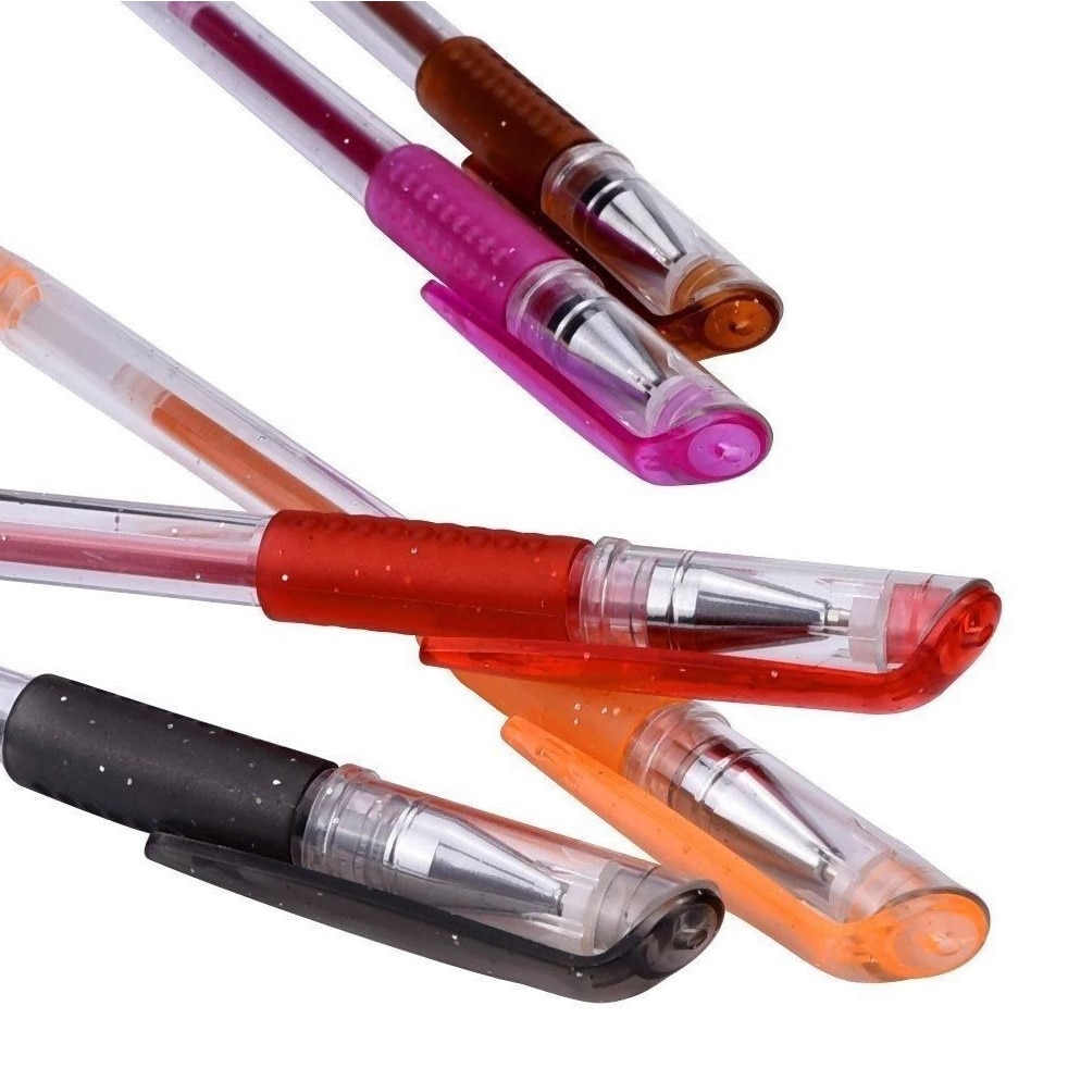 Set 50 de pixuri colorate, Zola®, cu gel, sclipici, metalice, pastelate ...