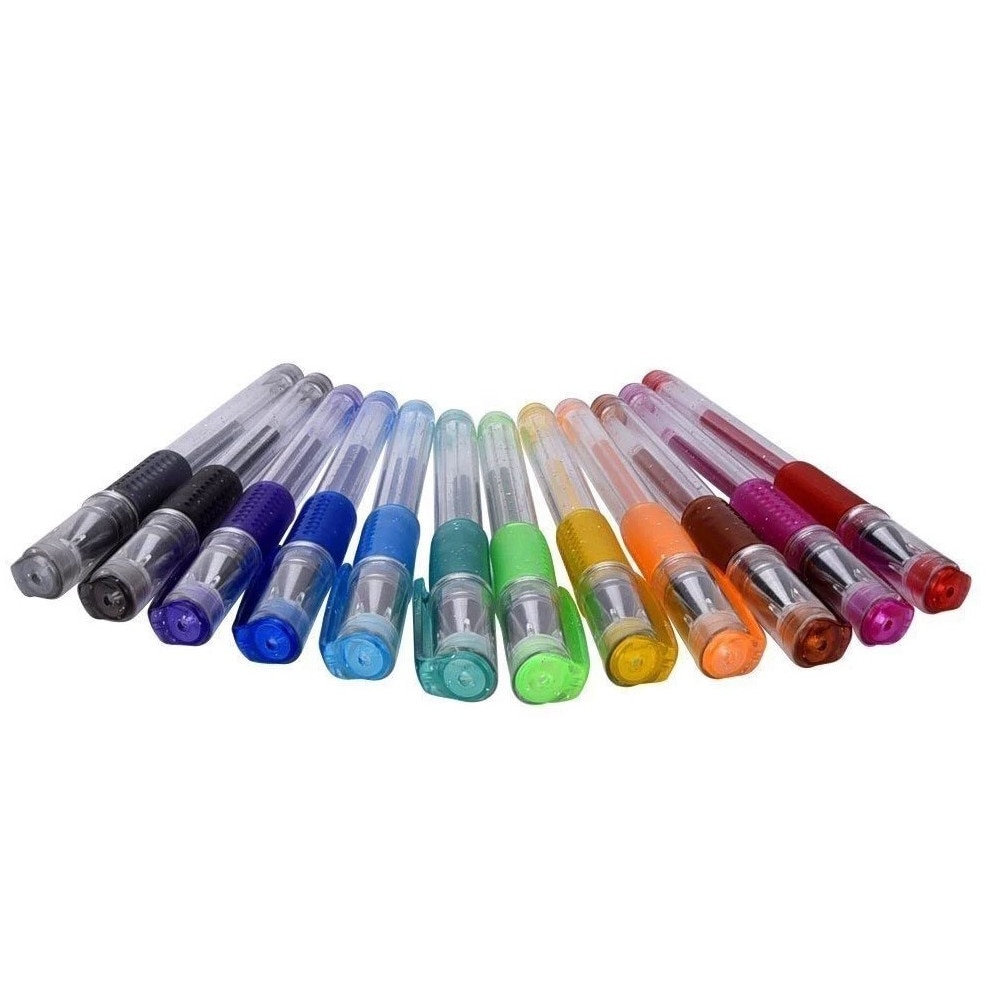 Set 50 de pixuri colorate, Zola®, cu gel, sclipici, metalice, pastelate ...