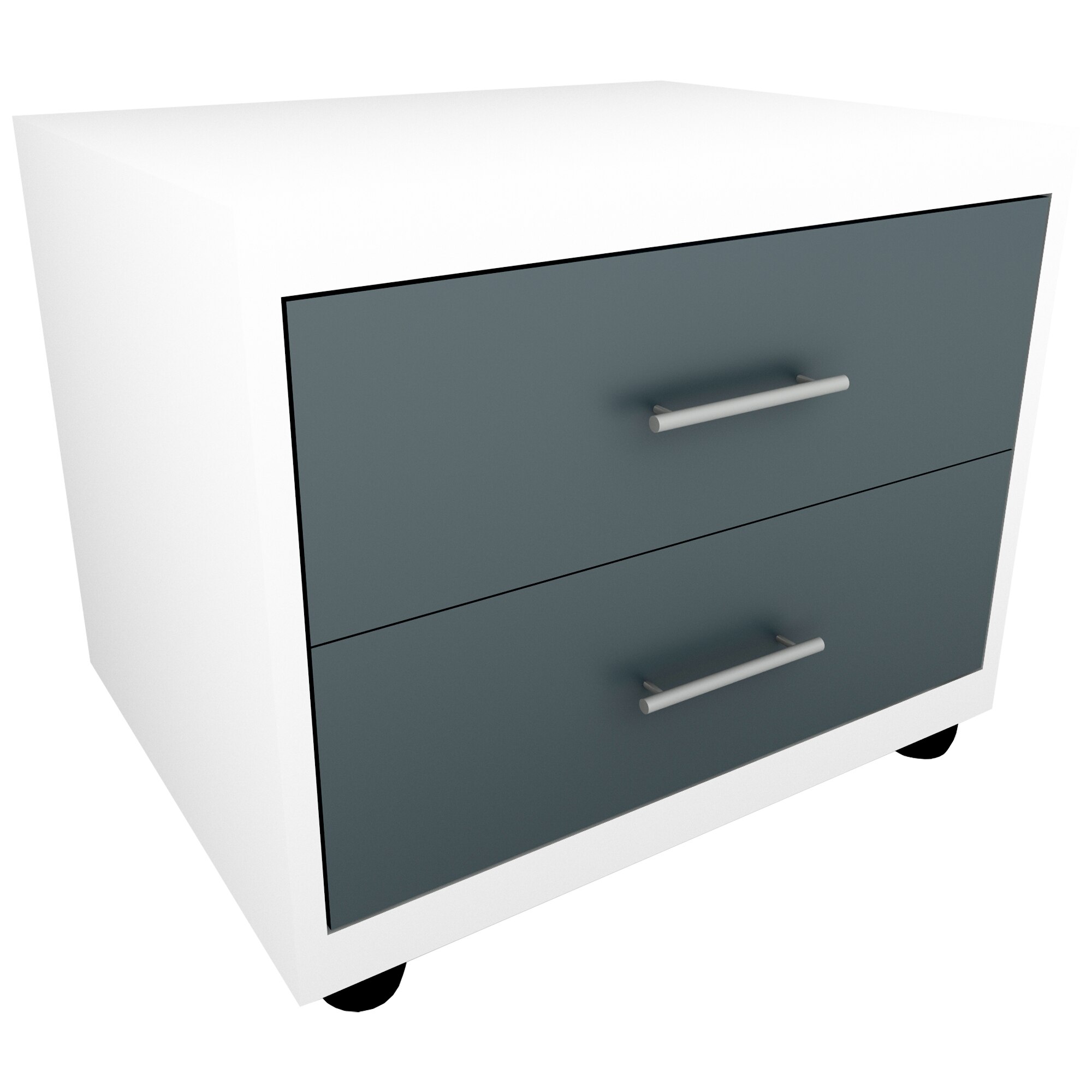 Noptiera Torino Alb / Gri, 48 x 37 x 37 cm - eMAG.ro