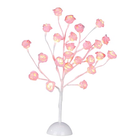 Copacel artificial, trandafiri roz, cu leduri, inaltime 40 cm - eMAG.ro