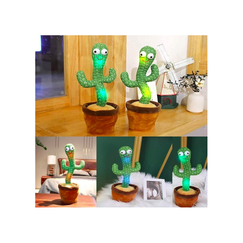 Cactus vorbitor cu iluminare LED, Gonga® Verde - eMAG.ro
