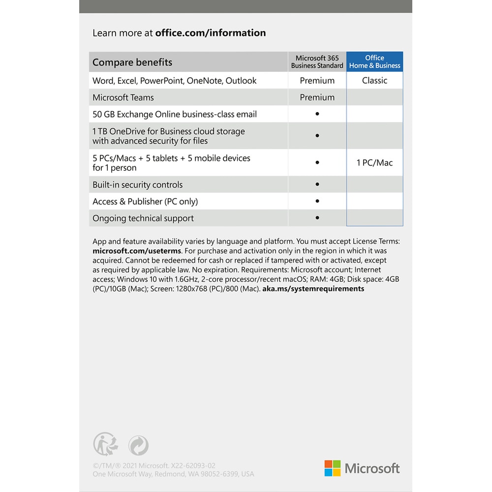 Microsoft Office Home and Business 2021, PC/MAC, FPP, 1 потребител ...