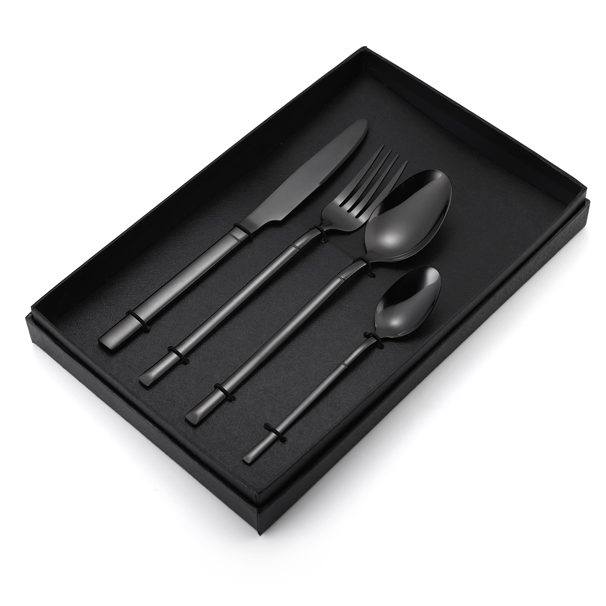 Set 4 tacamuri din inox, TRENDY’S, black - eMAG.ro