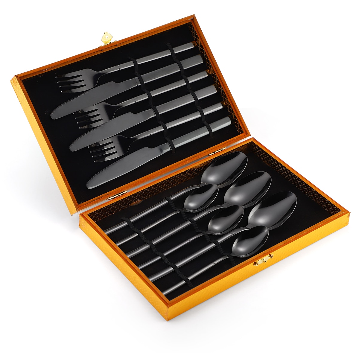 Set tacamuri din inox 12 piese, TRENDY’S, black - eMAG.ro