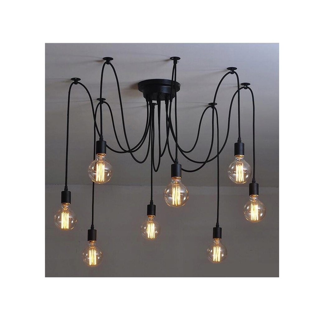 Lustra spider SUPERLED Retro & Loft Model, 8 surse de iluminare, E27 ...