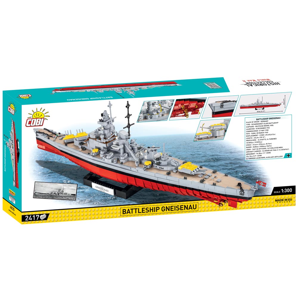 Конструктор Cobi Battleship Gneisenau, 2417 части - eMAG.bg