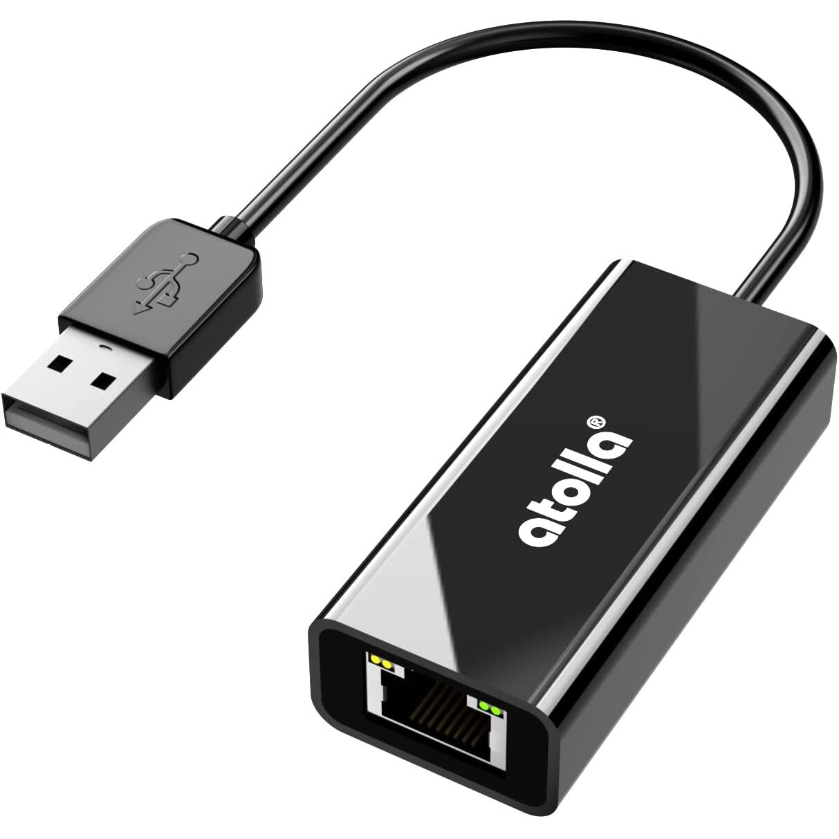 Adaptor Ethernet Usb 2.0 la RJ45, Atolla, 10/100Mbps, Negru - eMAG.ro