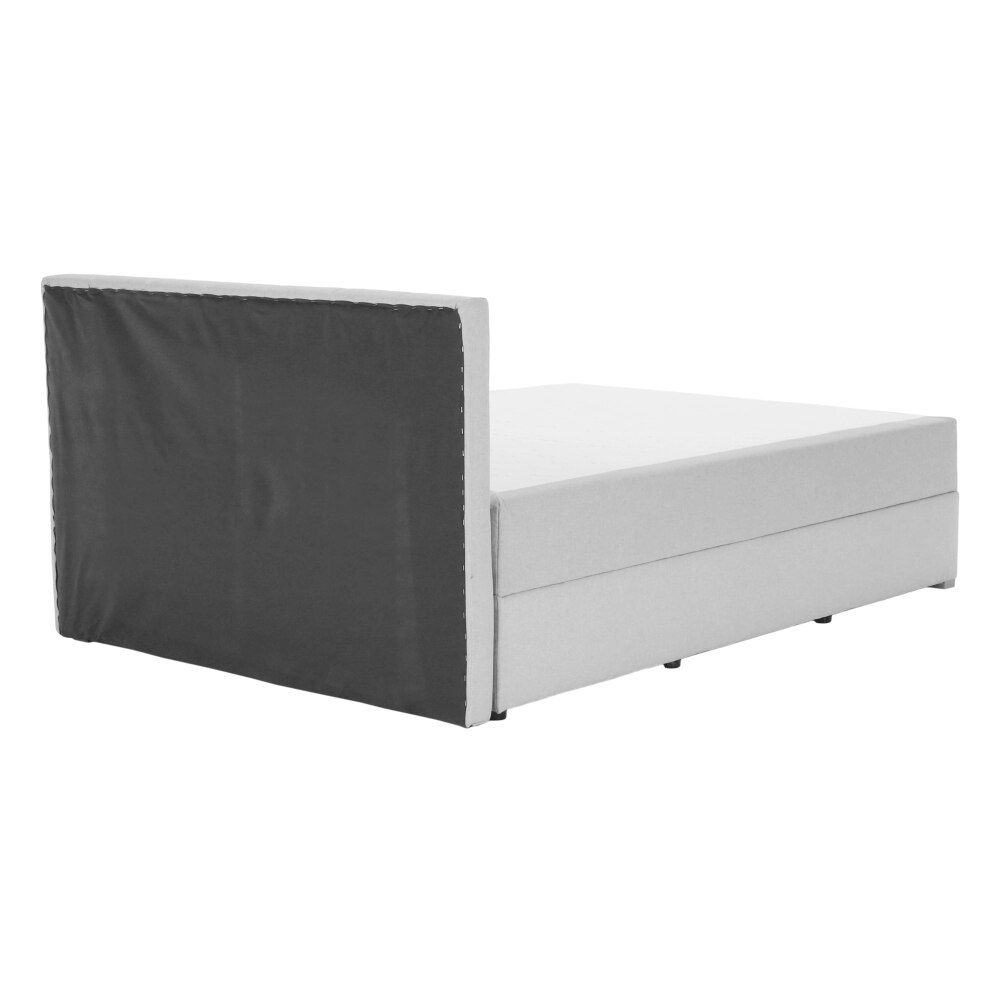 Pat boxspring gri Ferata 140x200 - eMAG.ro