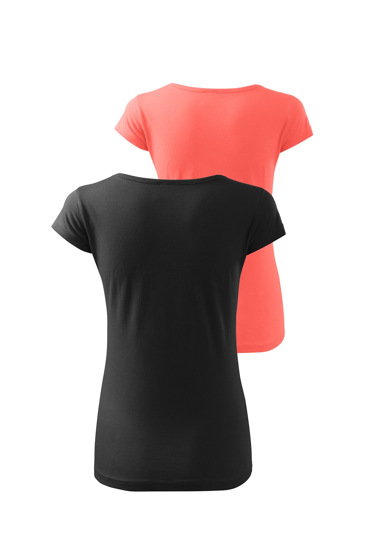 Set 2 tricouri de femei, Malfini, Pure, Negru/Coral, S - eMAG.ro