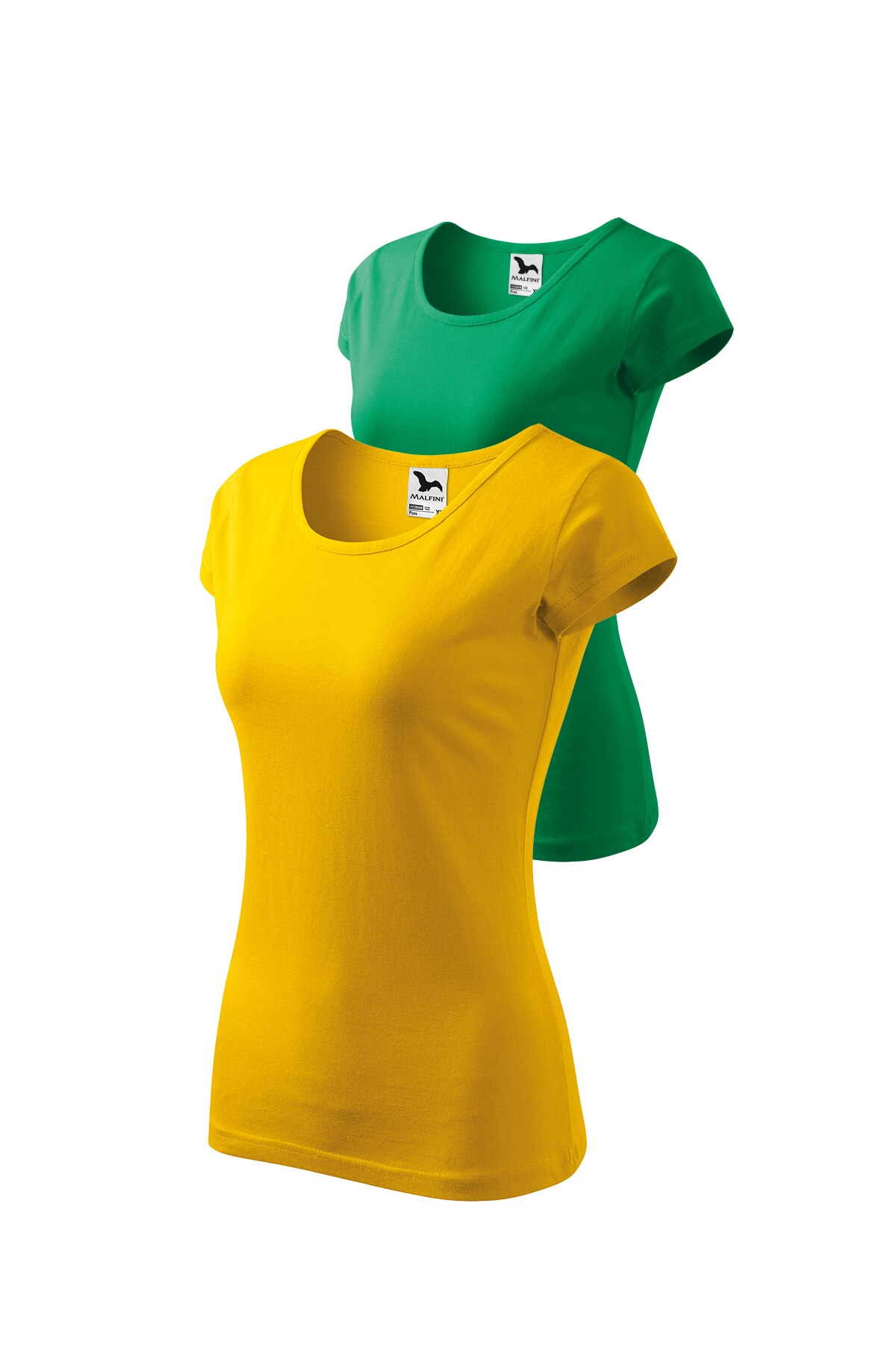 Set 2 tricouri de femei, Malfini, Pure, Galben/Verde mediu, XS - eMAG.ro