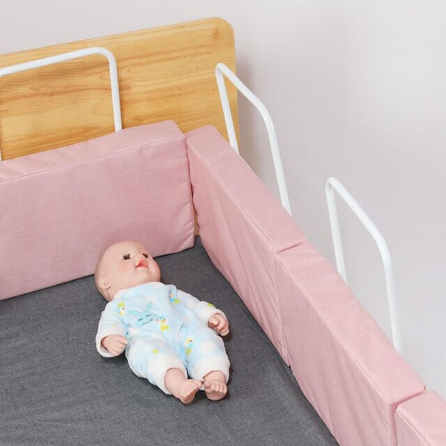 Mini-Bumper protectie pat, 50x28 cm, Roz pastel - eMAG.ro