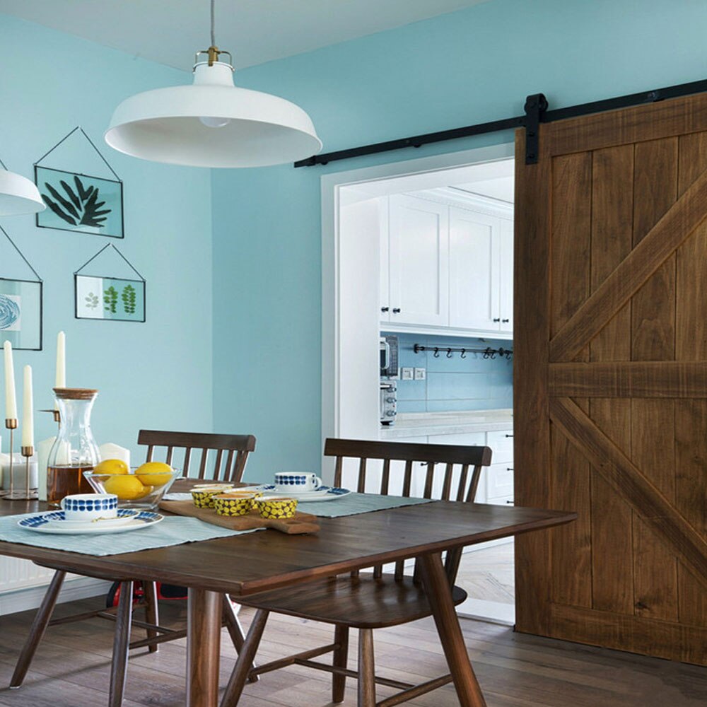 Sistem culisare usa, EGTink, Metal, 183 cm, Negru - eMAG.ro