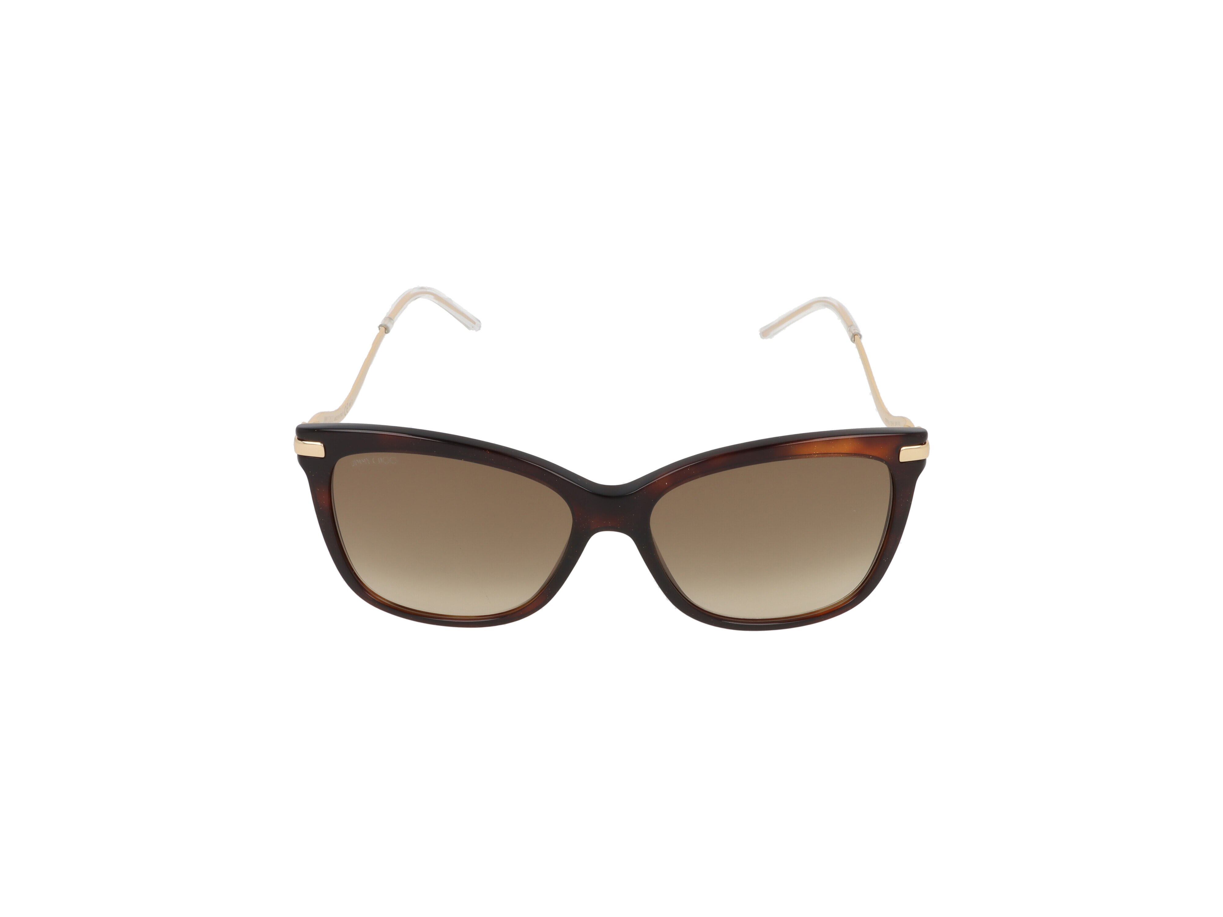 Jimmy Choo, Ochelari de soare cu rama metalica Steff, Auriu, Coniac, 55 ...
