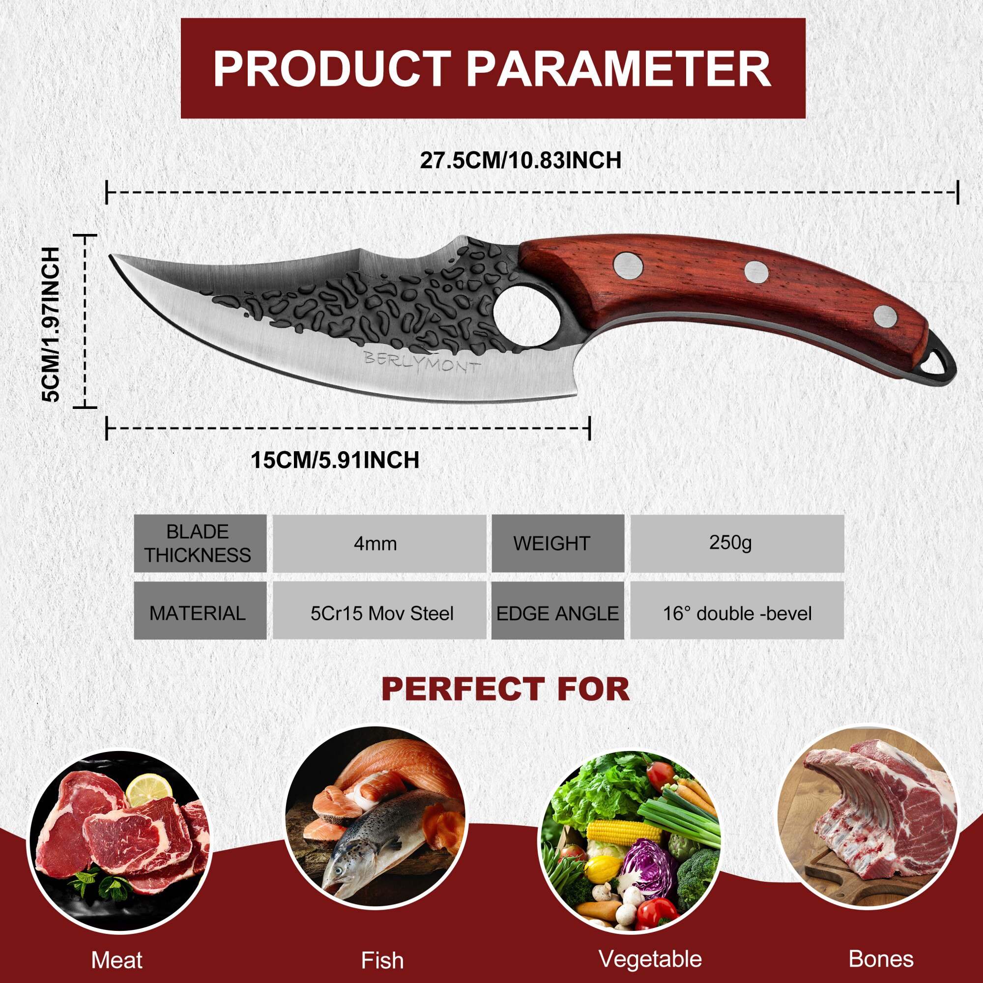 Set Cutite macelar, Cutit bucatar, Cutit japonez forjat manual, Full ...