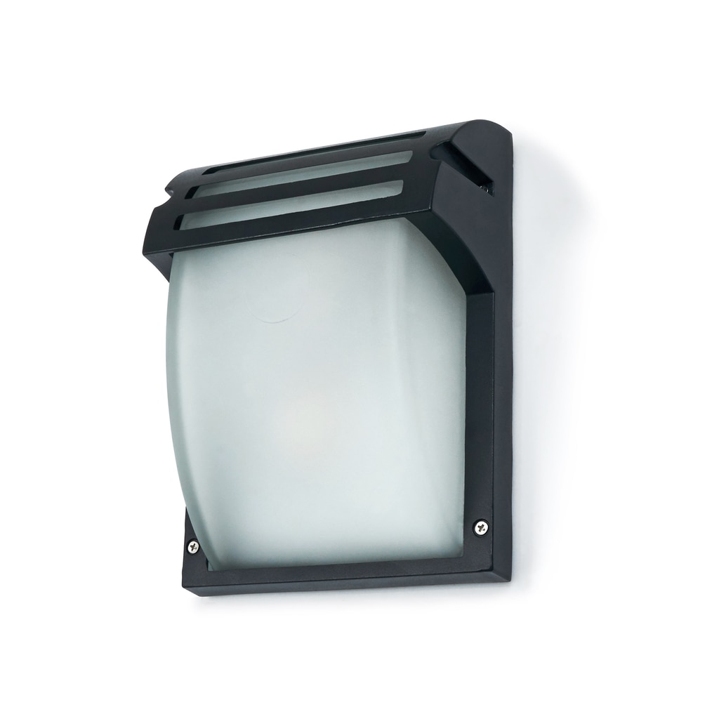 Aplica LED de gradina, SUPERLED, Muro, Aluminiu/Sticla, E27, Negru ...