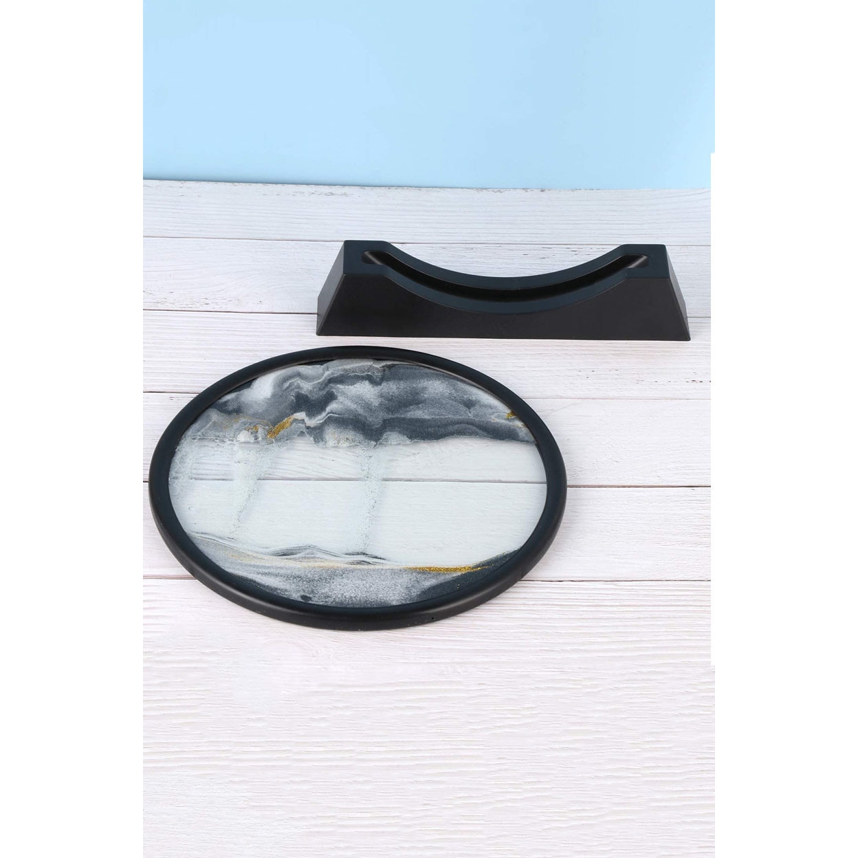 Obiect decorativ pentru birou GreyScene Sand, tip tablou cu nisip ...