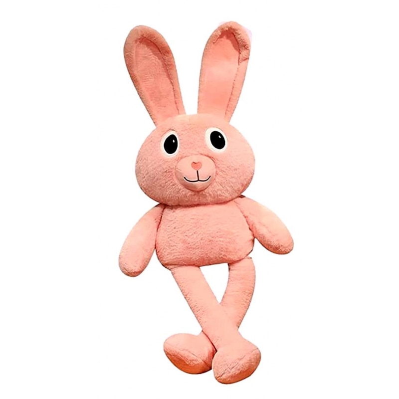 Jucarie de plus iepuras care se transforma in ursulet, 65 cm, Roz ...