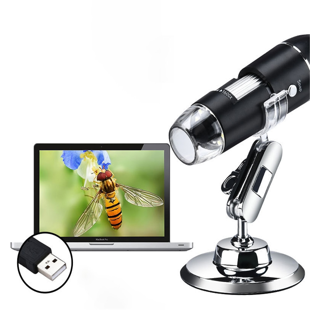 Microscop digital, BOMSTOM, USB, 1600X, Negru - eMAG.ro