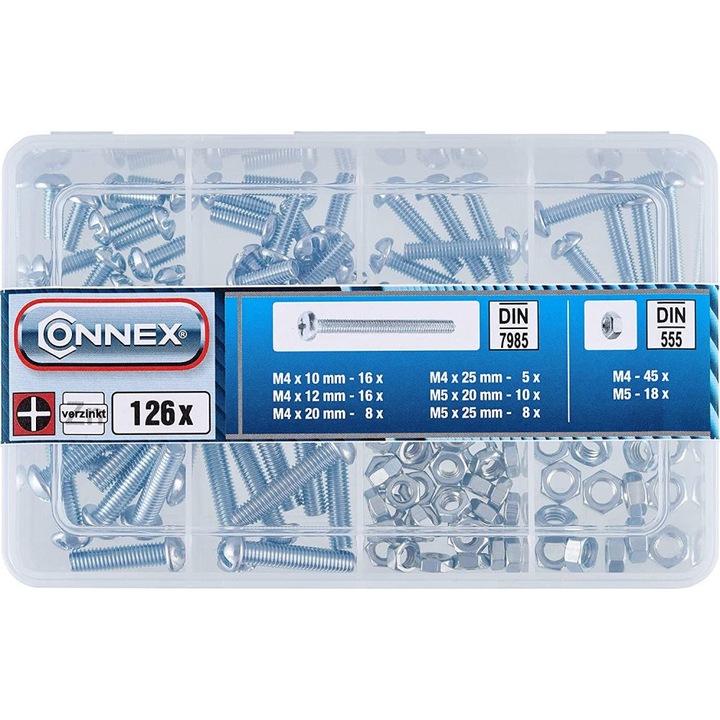 Set suruburi metrice si piulite - 126 buc Connex - eMAG.ro