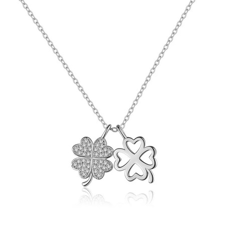 Lant din argint 925 Lucky cu pandativ in forma de trifoi 45 cm - eMAG.ro