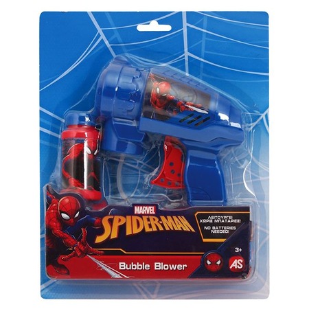 Pistol de baloane, Spiderman Bubble Gun, Albastru, Recipient solutie ...