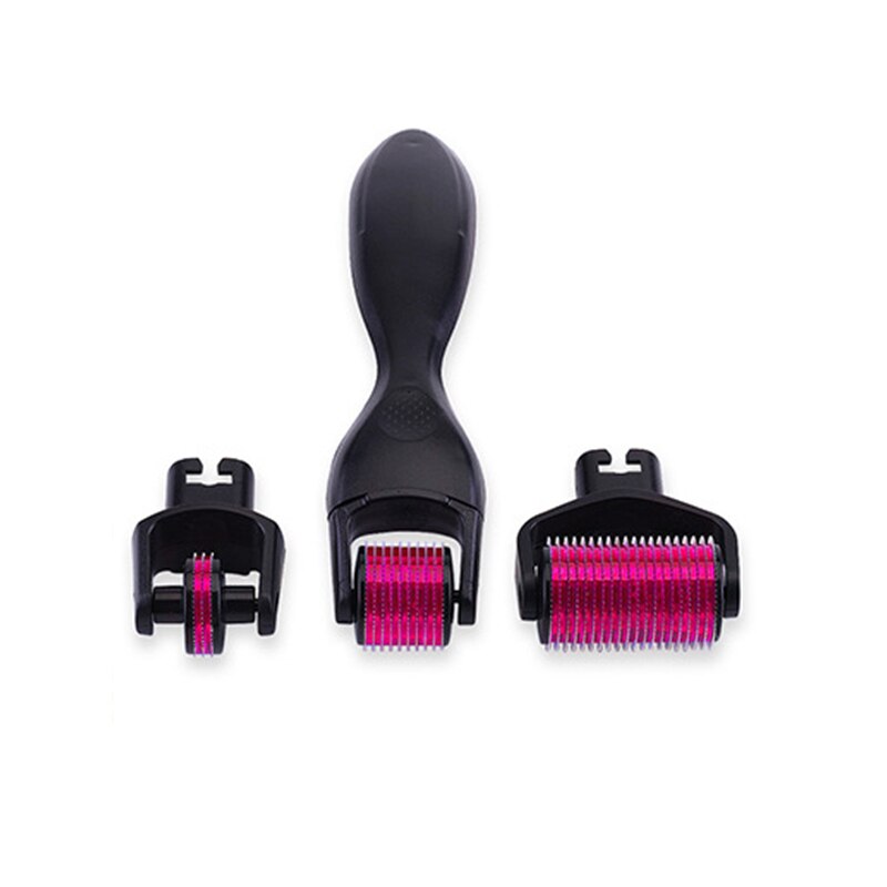 Set rola derma 3n1, YATOVUR, Inox, 0.25/0.5/1 mm, Negru/Mov - eMAG.ro