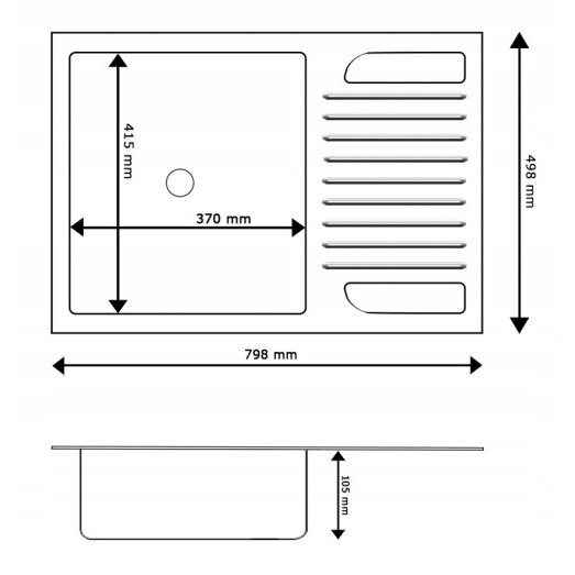 Set chiuveta, sifon Granitan, Lido, Inox, 798 x 498 mm, Argintiu - eMAG.ro