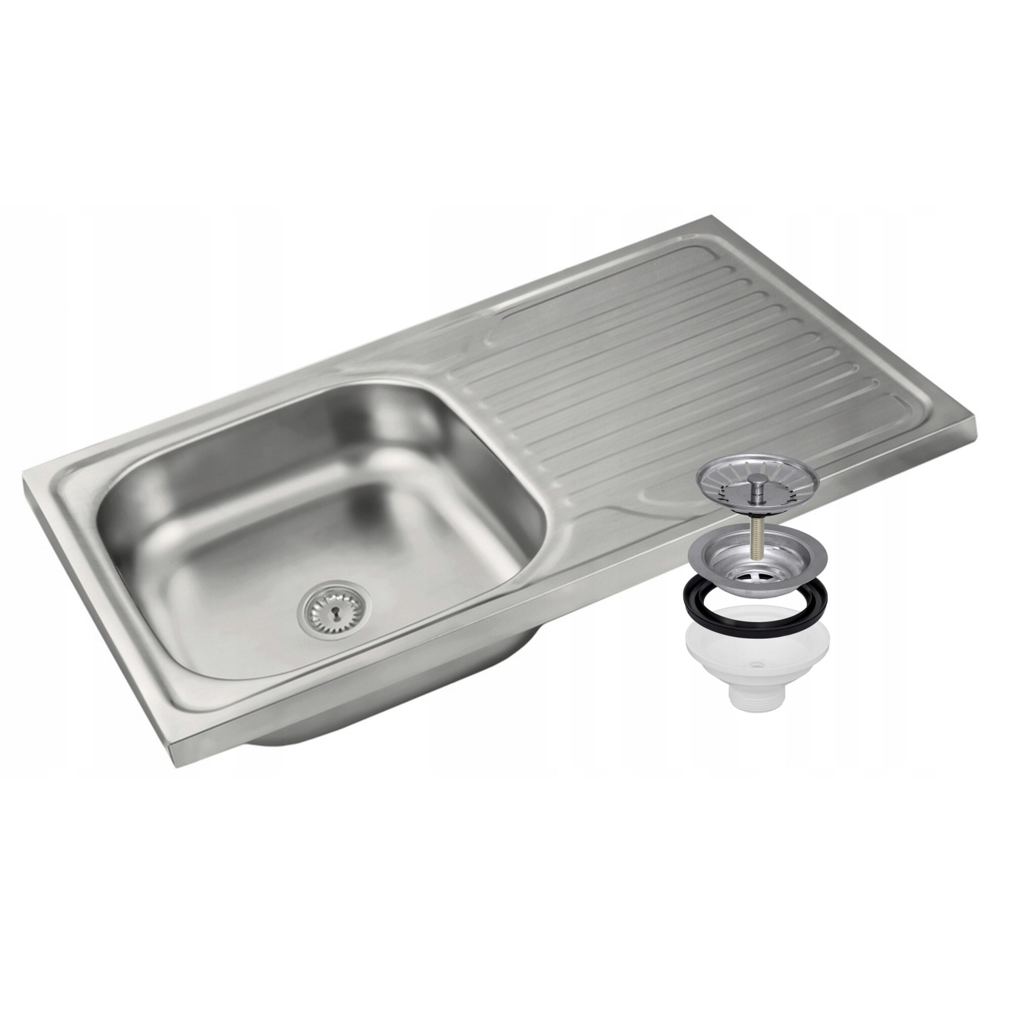 Set chiuveta, sifon Granitan, Lido, Inox, 798 x 498 mm, Argintiu - eMAG.ro