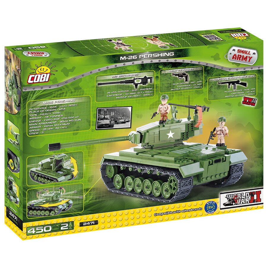 Set Constructie Cobi, Small Army, Tanc M26 PERSHING (450 piese, 2 fig ...
