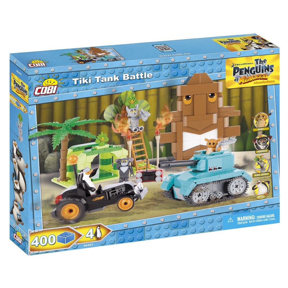 Set Constructie Cobi, Pinguinii din Madagascar, Tiki Tank - eMAG.ro