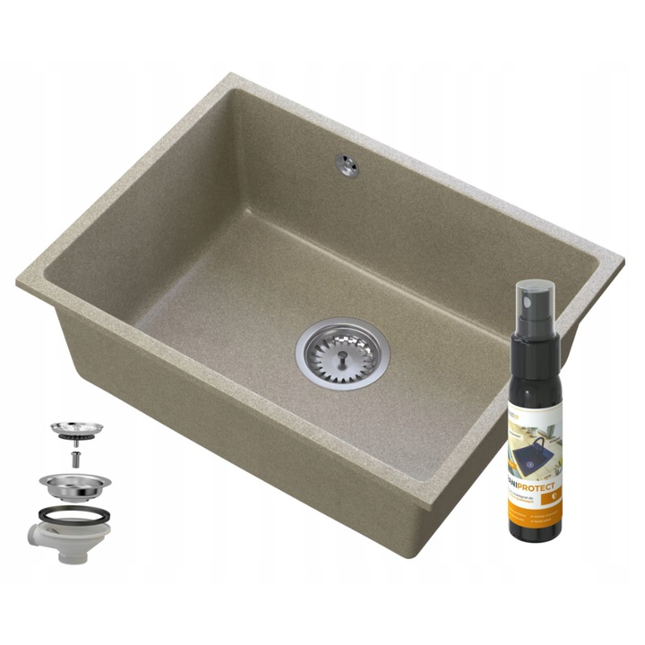 Set chiuveta bucatarie si spray, Granitan, Granit, Maro - eMAG.ro