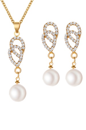 Set bijuterii dama, Aliaj/Opal, Auriu - eMAG.ro