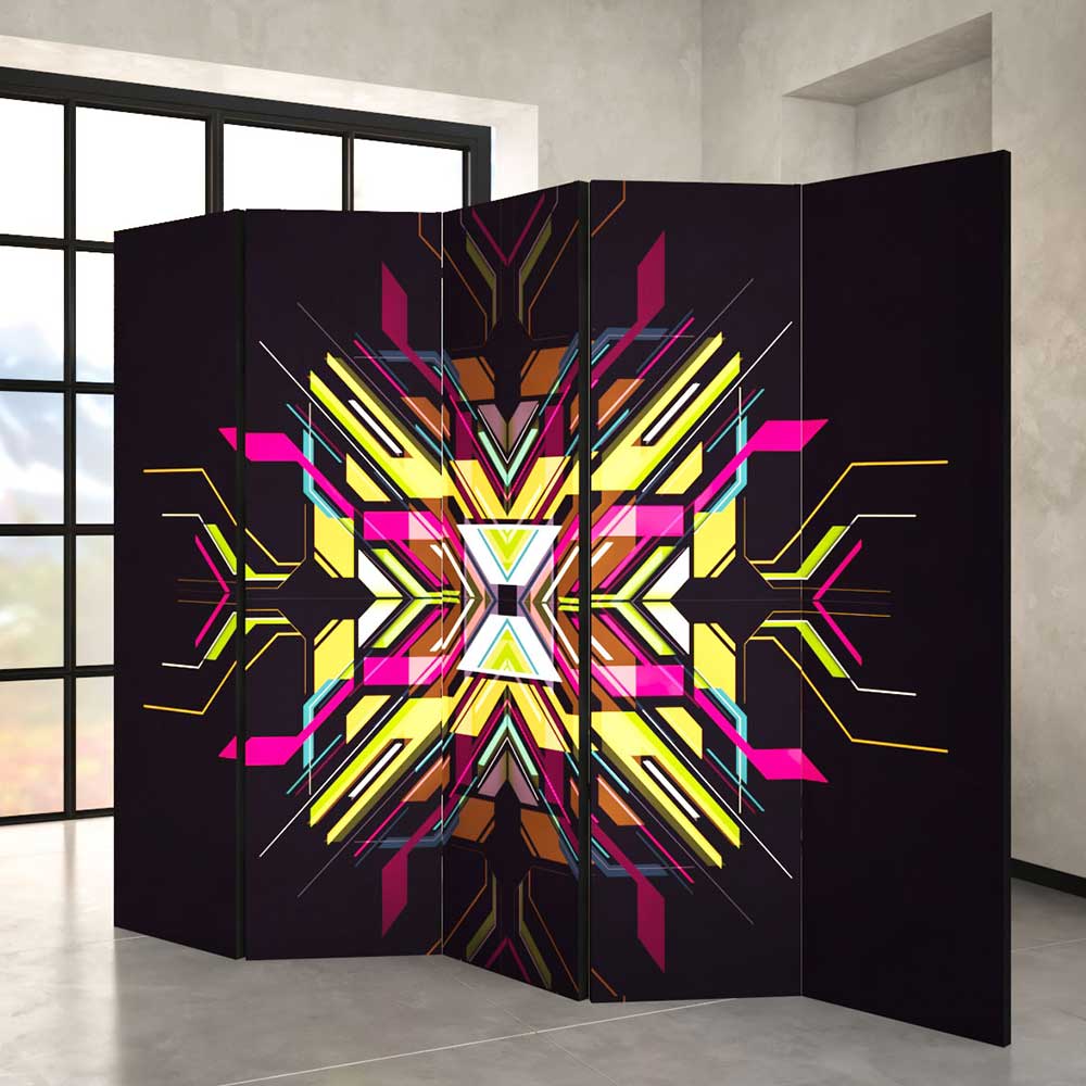 Paravan, Colors of Life, Lemn/Textil, Model Abstract, 225 x 172 cm, 5 ...