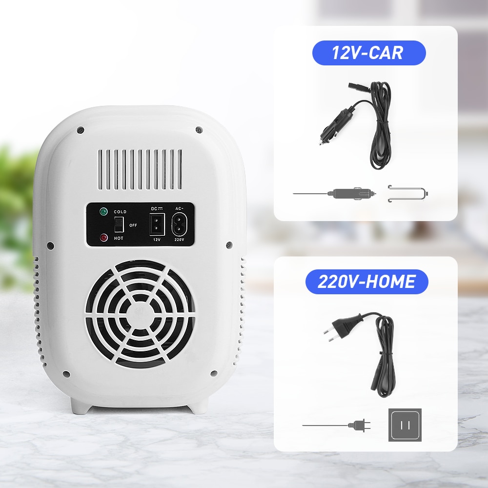 Mini frigider cosmetice Alb EZGETOP®, 12V/220V, dubla functie de ...