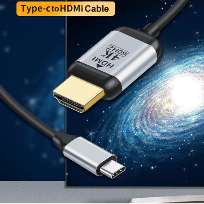 Cablu USBC HDMI, RikBo® 4K 60Hz, 1.8m USB 3.1 Type C Thunderbolt 3 la ...