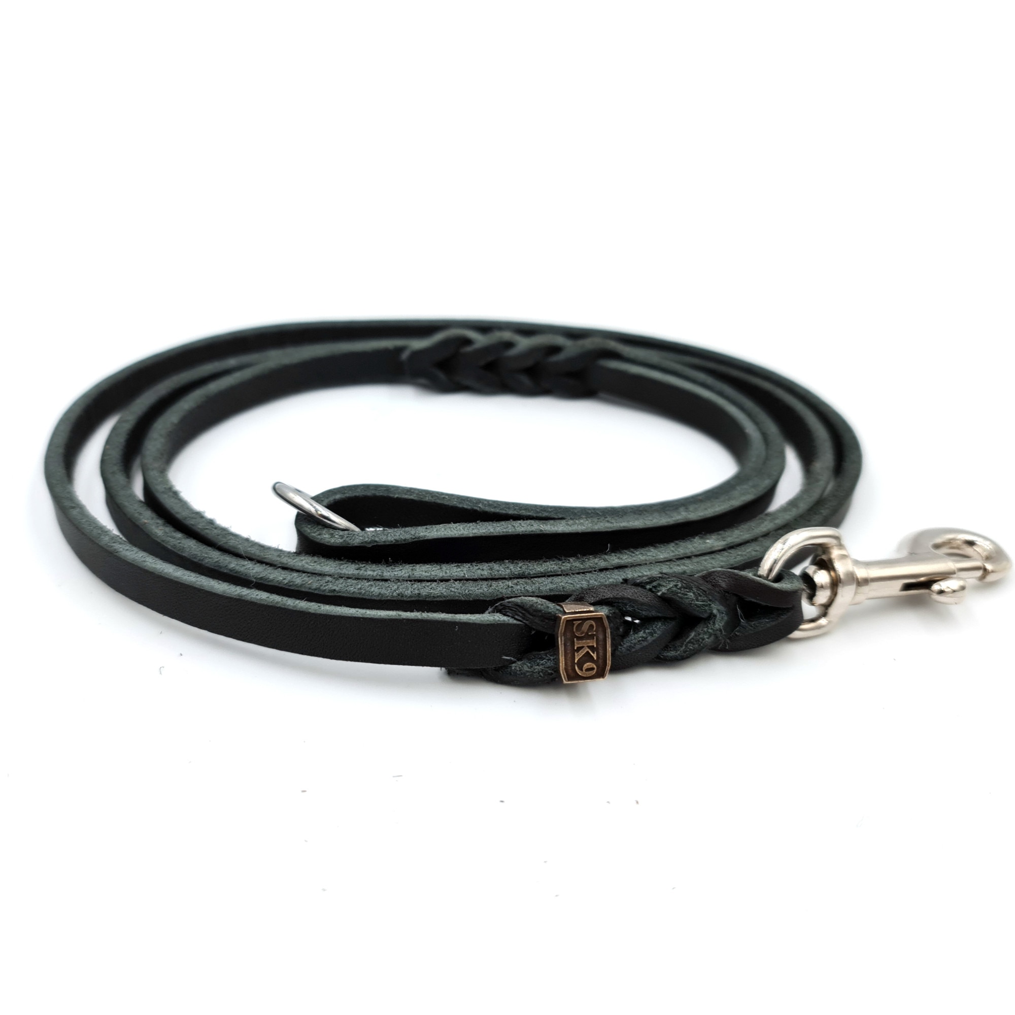 Lesa caine mic, 8mm latime, 135cm lungime, piele naturala Neagra ...