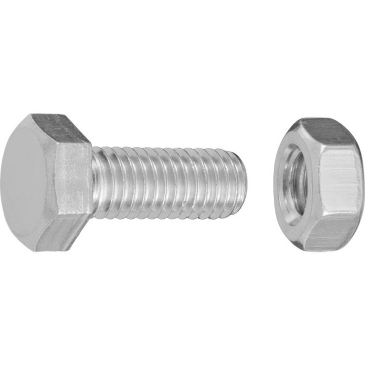 Set surub cap hexagonal M8x20 ZA si piulita M8 - 75 buc Connex - eMAG.ro