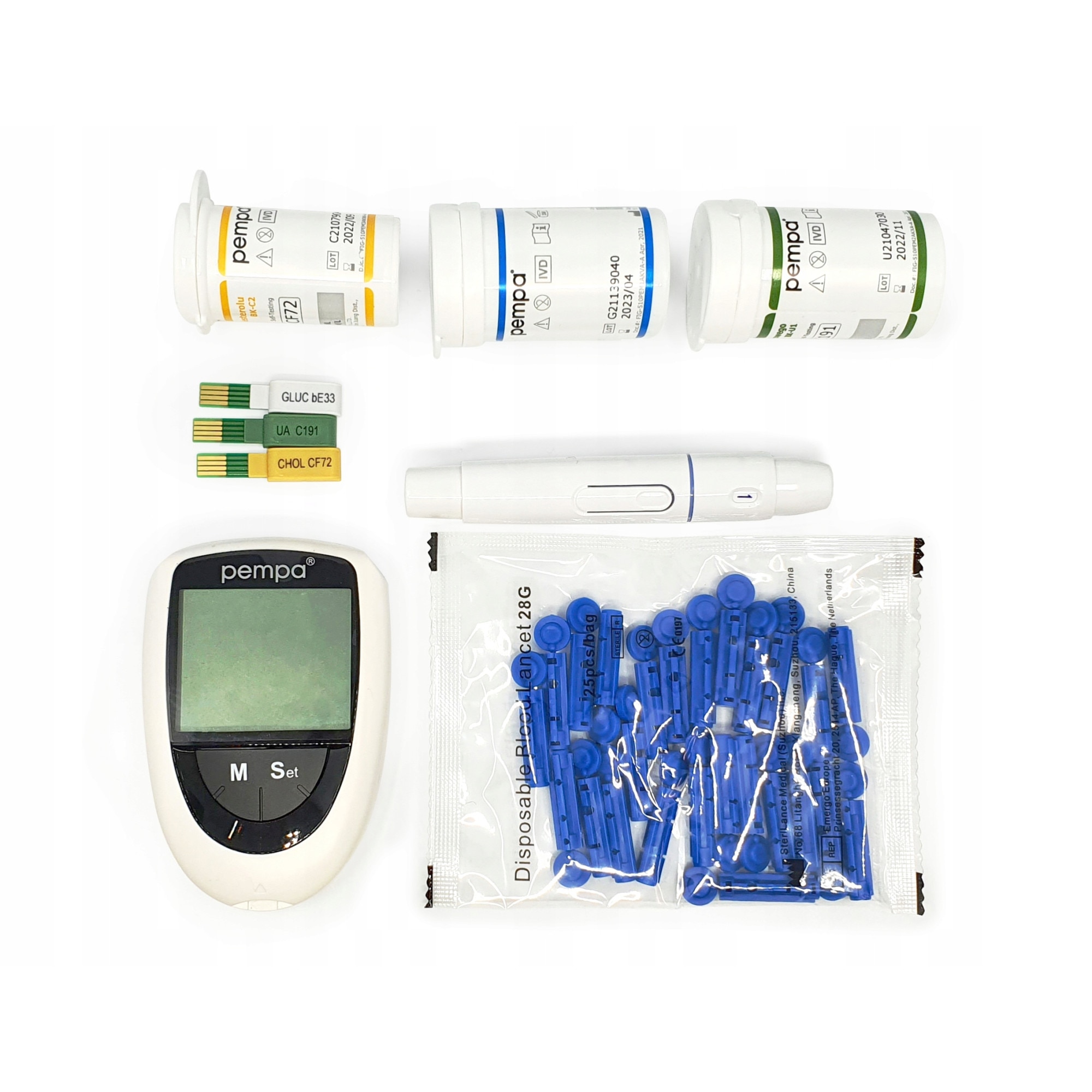 3 az 1-ben glükóz/koleszterin/húgysav mérőműszer, Pempa, Sting készülék ...