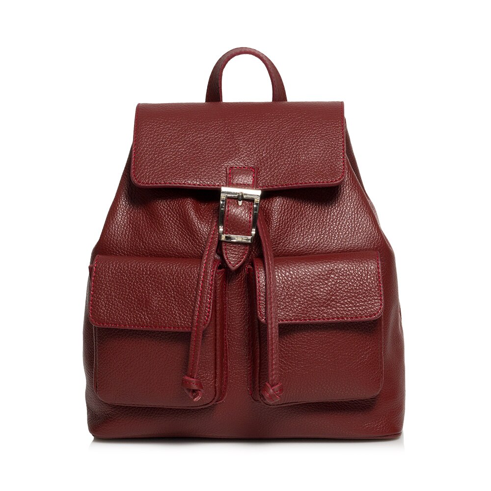 Rucsac din piele naturala, model DiAmanti Como Rosso Scuro - eMAG.ro