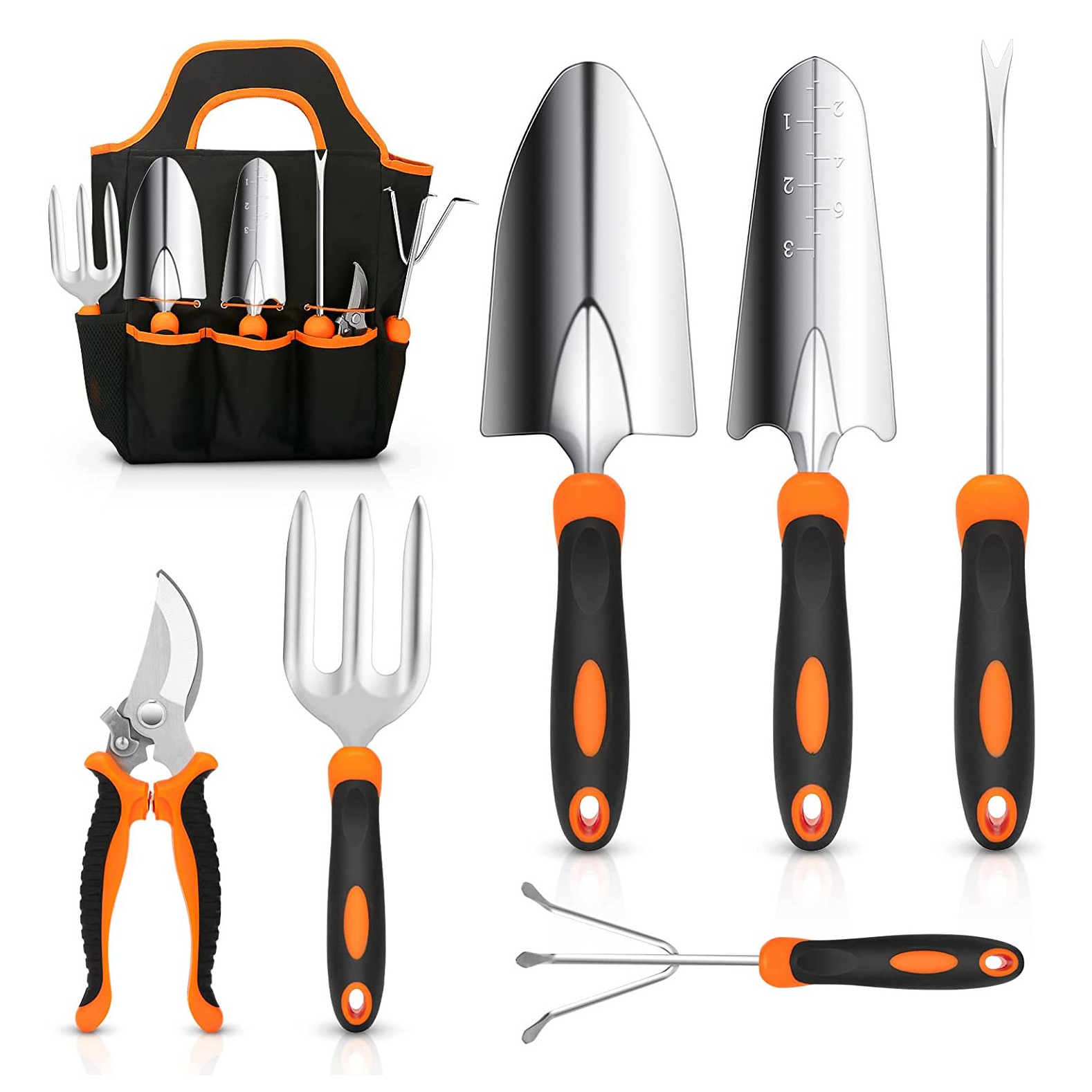 Set Unelte de Gradinarit, 7 piese, lopata mare, lopata mica, cultivator ...