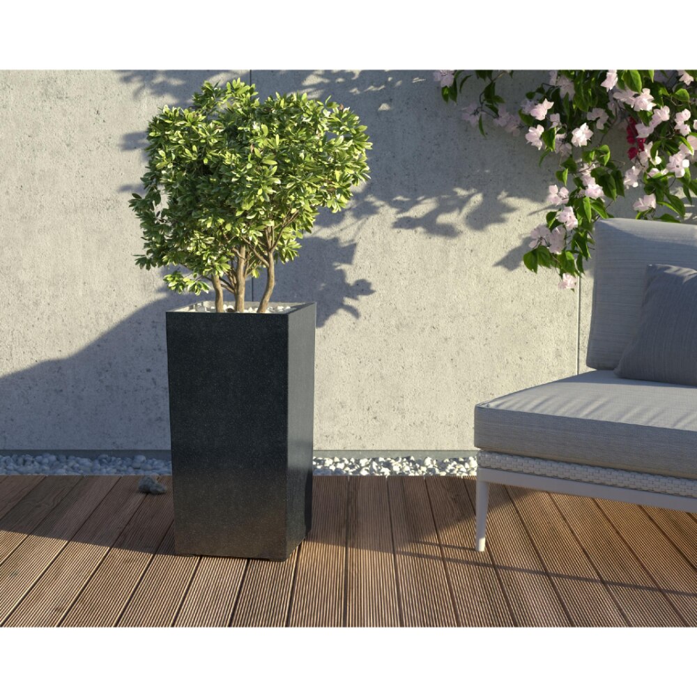Ghiveci exterior Granitan, Kubi, Granit, Negru - eMAG.ro