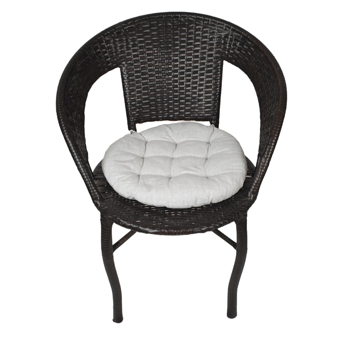 Set mobilier de gradina, 2 scaune, 2 perne gri si masa din ratan ...