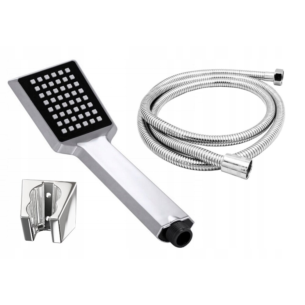 Set para de dus, furtun Granitan, Metal/PVC, Argintiu/Negru - eMAG.ro